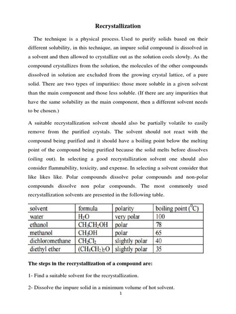 Crystallization Pdf Solubility Chemistry