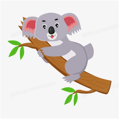 卡通树袋熊爬树免抠元素png图片素材下载卡通元素png熊猫办公