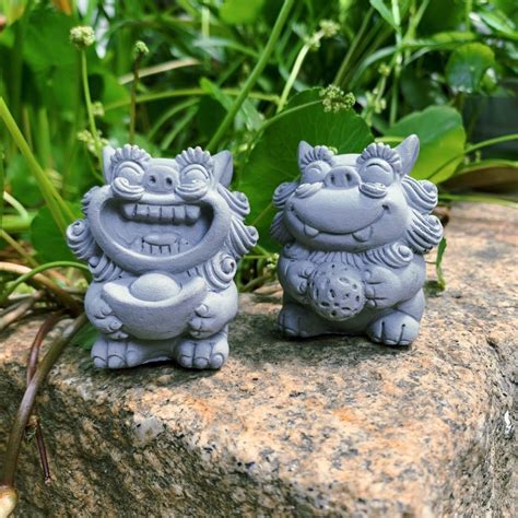 ♚石獅子擺件♚ 笑口常開網紅 迷你 獅子擺件 鎮宅神獸盆景裝飾桌面吉祥物遠離髒東西 蝦皮購物