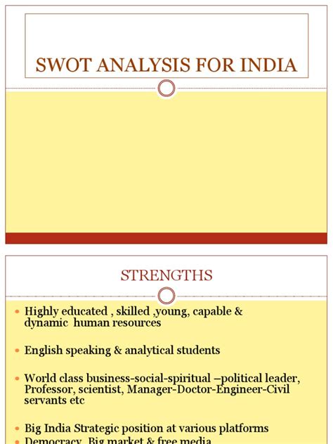Swot Analysis For India Pdf Swot Analysis Business