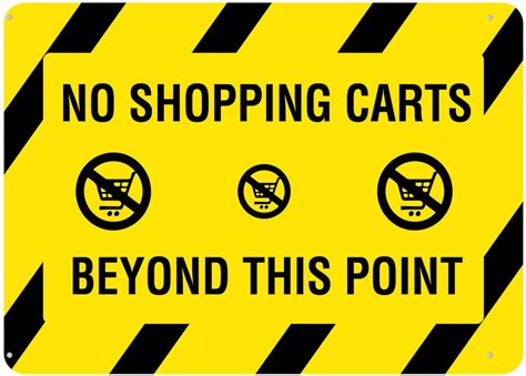 No Shopping Carts Beyond This Point Floor Sign Outdoor Signs Aluminum 12x8 Inch Uv Ink Printed
