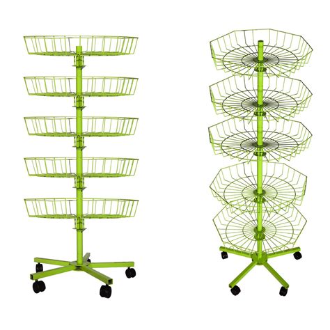 5 Tier Wire Basket Spinner Rack Rotating Display Stand Formost Plastics