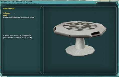 Holo Entertainment Table Star Wars Galaxies Restoration