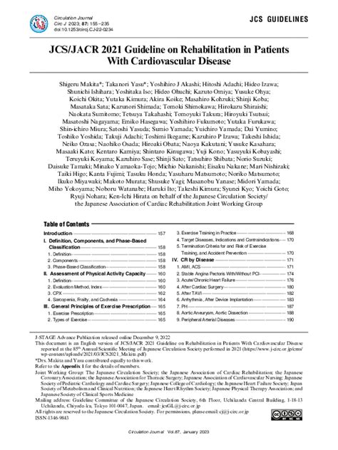 Pdf Jcs Jacr 2021 Guideline On Rehabilitation In Patients With Cardiovascular Disease
