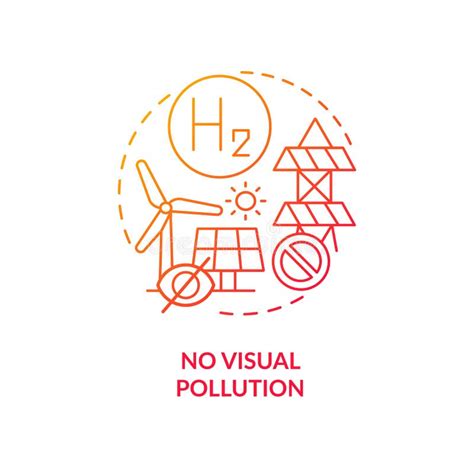 Visual Pollution Free Red Gradient Concept Icon Stock Illustration