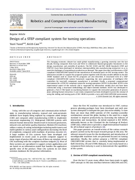 Pdf Design Of A Step Compliant System For Turning Operations