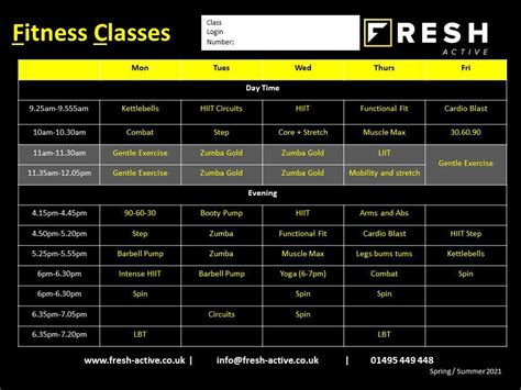 Fresh Active ⭐️ Class Reminder ⭐️ Have A Look At Our