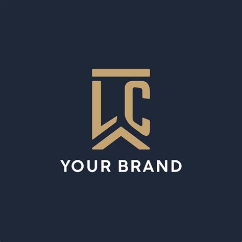 Lc Initial Monogram Logo Design In A Rectangular Style With Curved