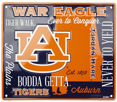 Metal Fan Cloud Sign Auburn Tigers Ramsons Imports
