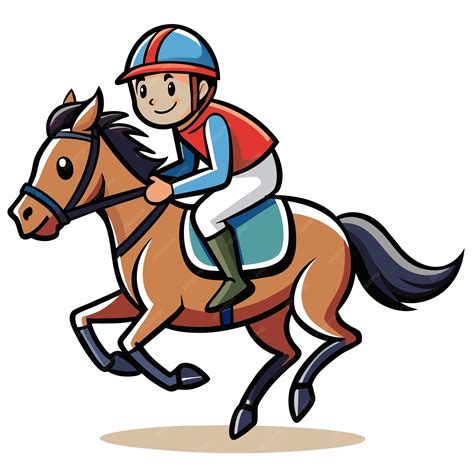Un Dibujo De Dibujos Animados De Un Jinete Montando Un Caballo Con Un