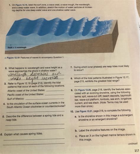 1 On Figure 1219 Label The Surf Zone A Wave