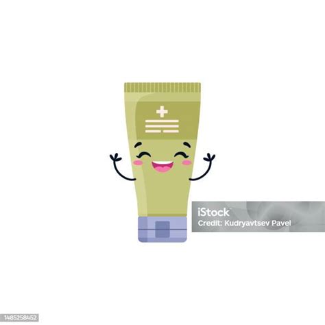 Antiseptic Ointment Or Gel In Tube With Kawaii Face Cartoon Vector Isolated向量圖形及更多不衛生的圖片 Istock