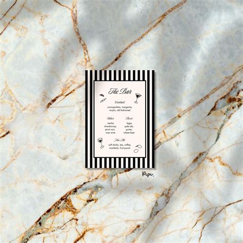 Hand Drawn Bar Drinks Menu Template Scribble Illustrations Black