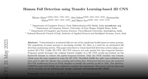 Paper Page Human Fall Detection Using Transfer Learning Based 3d Cnn