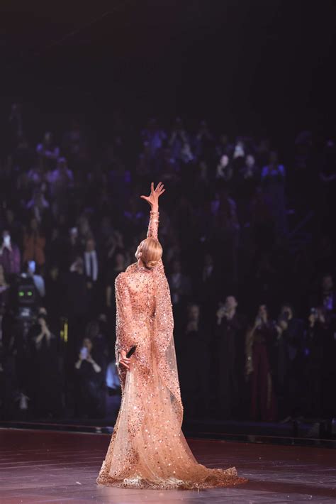 Celine Dion Performed In A Regal Sequin Covered Gown