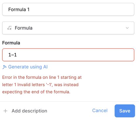 Formula 11 Works But 1 1 Fails Why Baserow Help Baserow