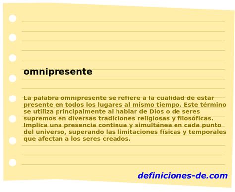 Significado De Omnipresente