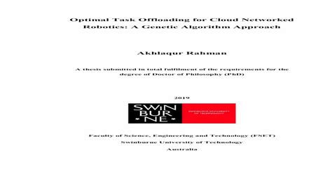 Pdf Optimal Task Offloading For Cloud Networked Robotics A