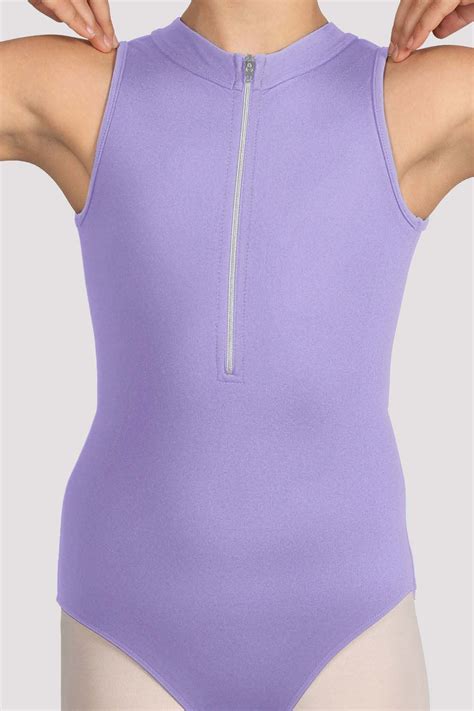 Girls Mirella Glow Girl Zip Front Leotard Purple Bloch Dance Eu