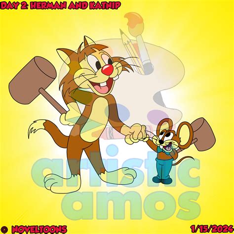 Day 2 Herman And Katnip By Artisticamos On Deviantart