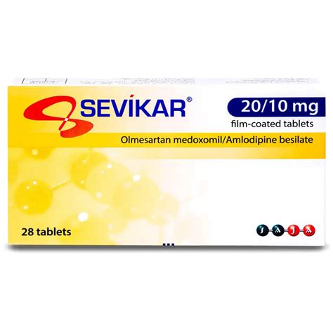 Sevikar 20 10 Mg Olmesartan‑amlodipine Tablets × 28 Nahdi