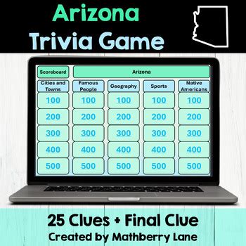 Arizona Trivia Game Interactive Powerpoint Activity Differentiated