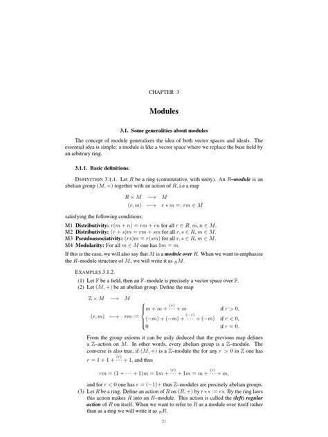 Modules Pdf Module Mathematics Ring Mathematics
