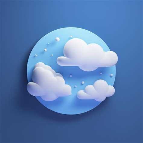 3d Cloud Logo Icon Logo Thin Long Aesthetic Background Cartoon Shape