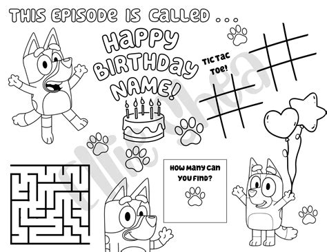 Bluey Birthday Coloring