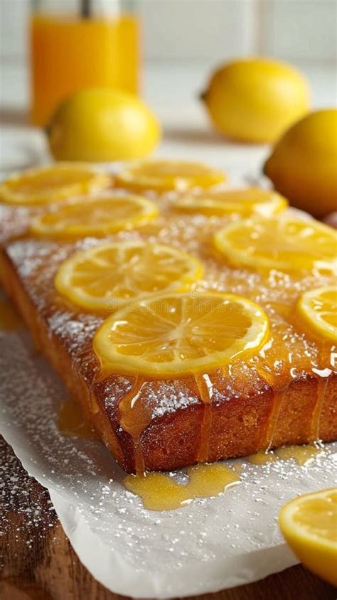 Close Up Perfection Lemon Bread Sugar Coated A Citrusy Delight Stock