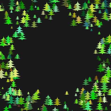 컬러 소나무 숲 라운드 프레임 디자인 벡터 Ai Eps Uidownload