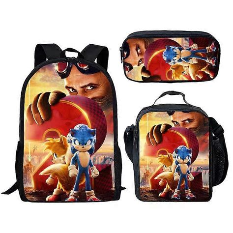 New Sonic Sonic Schoolbagthree Piece Primary School Student Anime