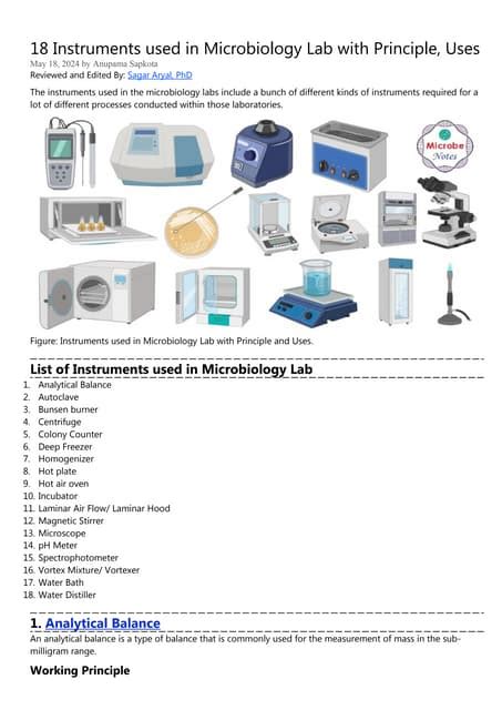 18 Instruments Used In Microbiology Lab With Principledocx