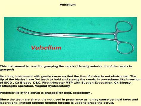 Gyne And Obs Surgical Instuments With Their Uses Ppt