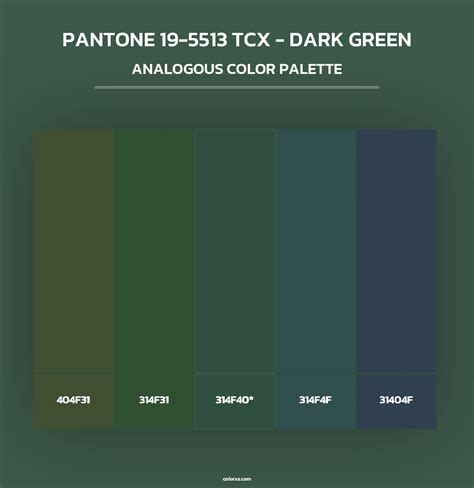 Pantone 19 5513 Tcx Dark Green Color Palettes