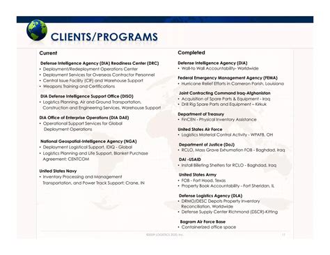 Logistics 2020 Core Capabilities Brief Pdf