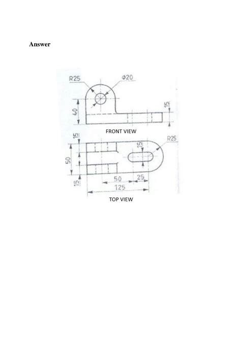 solution engineering drawing revision exercise with marking scheme