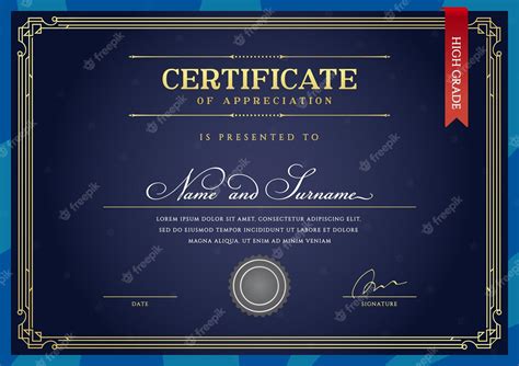 템플릿 디플로마 통화 테두리 인증서 수상 상품권 벡터 일러스트 레이 션 프리미엄 벡터