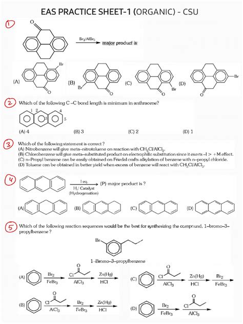 Eas Practice Sheet 1 Organic Pdf