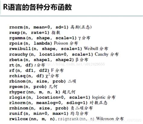 r语言中的各种分布函数总结 r语言r分布 csdn博客