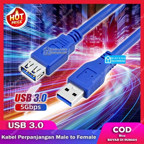 Jual Kabel Sambungan USB Male To Female M M M Extension Pemanjang Penyambung
