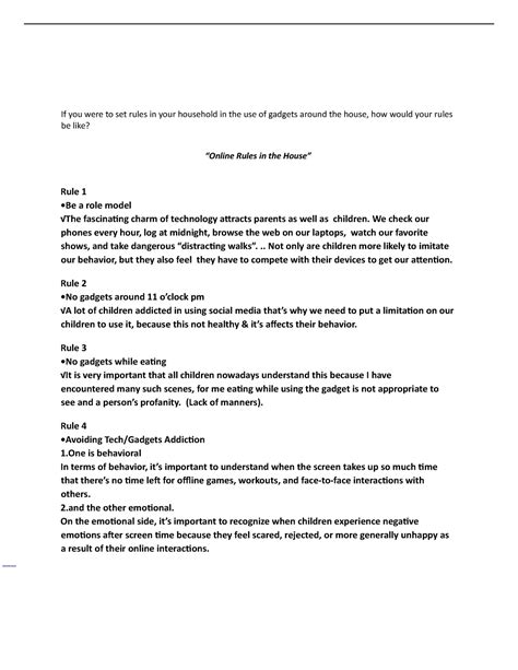 Activity On Text Based Communication If You Were To Set Rules In Your