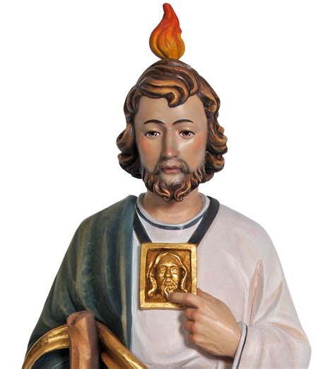 Saint Jude Thaddeus Wood Carved Statue From Italy