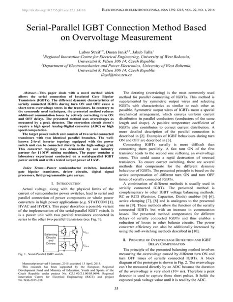 Serial Parallel Igbt Connection Method Based On Overvoltage