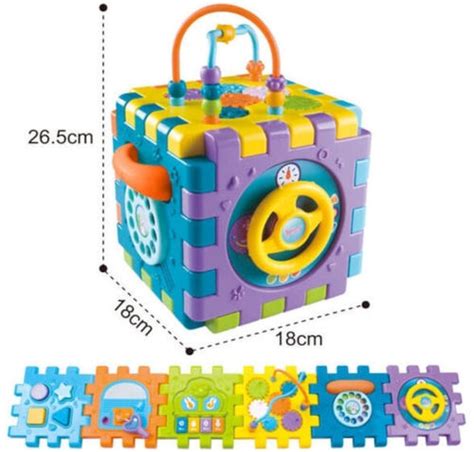 קוביית פעילות עם 6 פאות פעילות אורגן מנגן והתאם צורה Huanger צעצועי התפתחות לתינוק