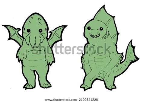 Chibi Illustration Chulhu Dagon Two Popular Stock Illustration 2102521228 Shutterstock