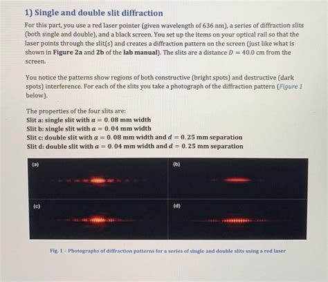 Solved 1 Single And Double Slit Diffraction 7 Pts Question