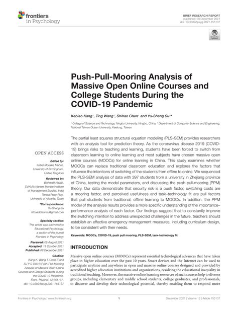 Pdf Push Pull Mooring Analysis Of Massive Open Online Courses And