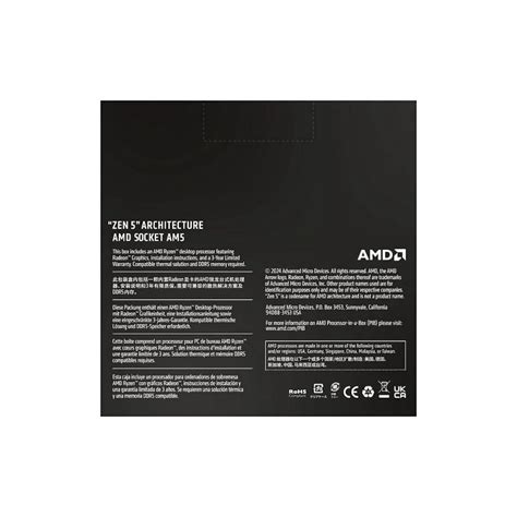 Amd Ryzen 5 9600x Am5 Zen5 4nm 6 Core Amd Radeon Graphics Processor