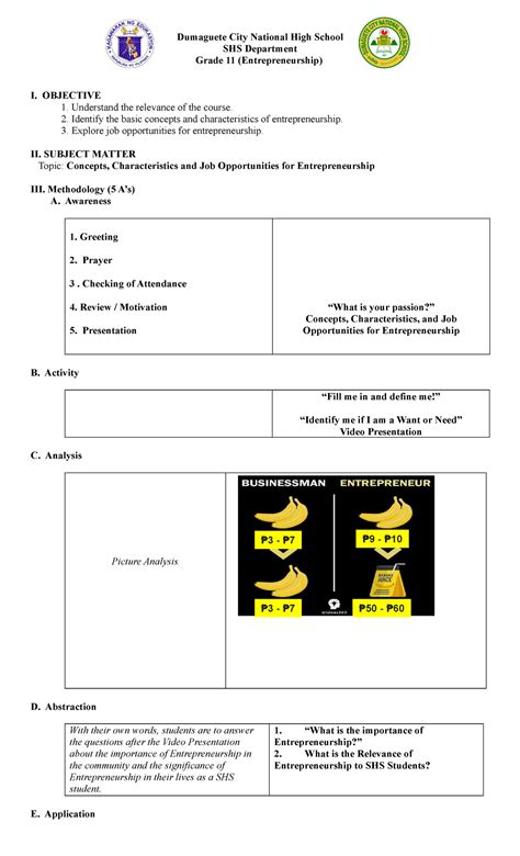 Week 1 Lesson Plan Shs ₱3 ₱ 7 ₱3 ₱ 7 ₱9 ₱ 10 ₱50 ₱ 60